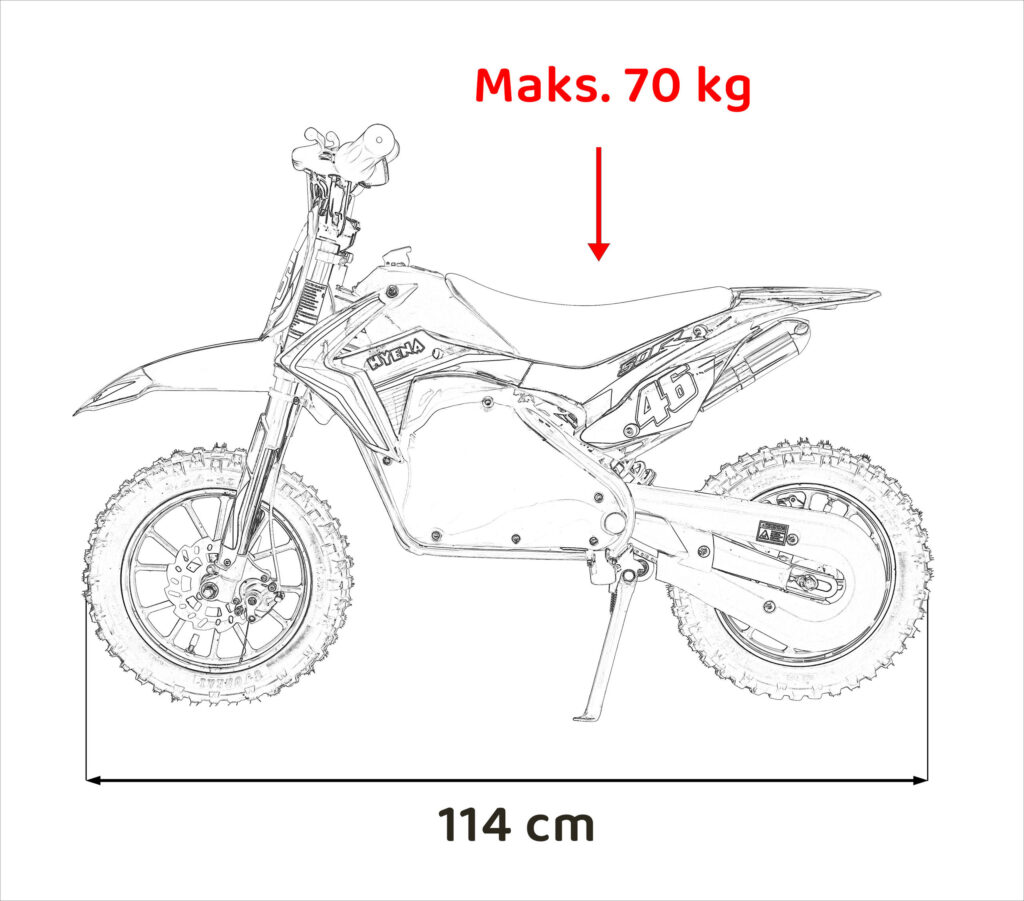 Elektrinis krosinis motociklas Renegade 50R 500W - Trigo